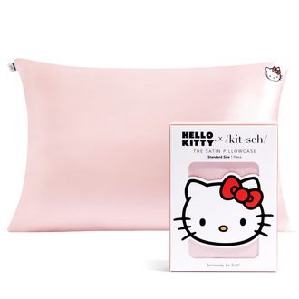 Kitsch Hello Kittyx Kitsch Satin-Kissenbezug mit Rei&szlig;verschluss f&uuml;r Haar und Haut, weicher als Seidenkissenbez&uuml;ge, Queen-Size, glatt, k&uuml;hlend, Standardgr&ouml;&szlig;e 