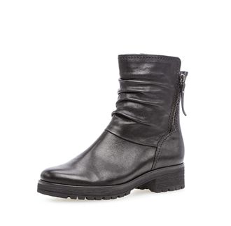 Gabor Damen Stiefeletten, Frauen Biker Boots,COMFORT-Mehrweite,Rei&szlig;verschluss,OPTIFIT- Wechselfu&szlig;bett, flach weiblich,schwarz (Mel.),37.5 EU / 4.5 UK