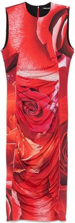 Roberto Cavalli Rose-print Midi Dress