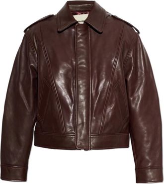 Zadig&Voltaire Femme, Vestes, Rouge, Taille: 38 FR Kimo Leather Jacket