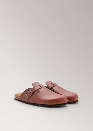 Mango Chaussons sabots en cuir marron - Femme - 36 - MANGO
