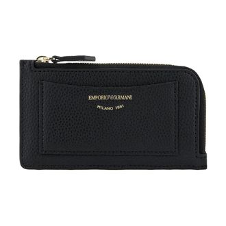 Emporio Armani Femme, Accessoires, Noir, Taille: ONE Size Portefeuille Noir avec Fermeture &Eacute;clair