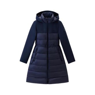 Woolrich Duck Down Satin Softshell Mantel - - Coats - Damen - Blau - M