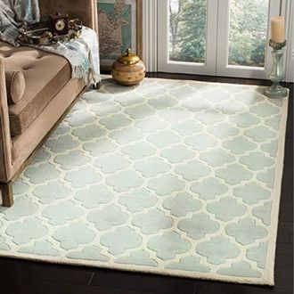 Safavieh Zeitgenössische Teppich für Wohnzimmer, Esszimmer, Schlafzimmer - Chatham Collection, Kurzer Flor, Grau und Elfenbein, 183 X 274 cm