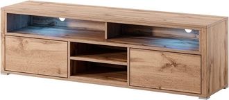 Selsey LAKSA - TV-Lowboard Wotan Eiche mit LED 137 cm