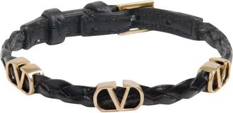 Valentino Garavani Femme, Accessoires, Noir, Taille: ONE Size VLogo Signature Leather Bracelet