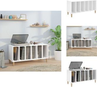 vidaXL Vidaxl - Armoire &agrave; disques blanc 100x38x48 cm bois ding&eacute;nierie - Meuble Vinyle - &Eacute;tag&egrave;re Disque - Rangement Musique - Biblioth&egrave;que Audiophile