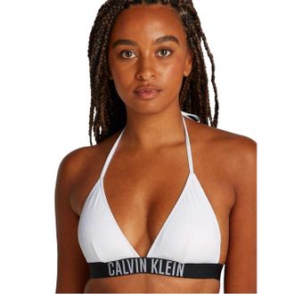 Calvin Klein Bikini Oberteil f&uuml;r Damen, dreieckige K&ouml;rbchen (Brillantes Wei&szlig;)