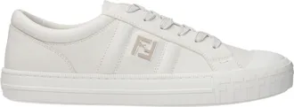 Fendi Domino Hommes Baskets Blanc/Craie Cuir