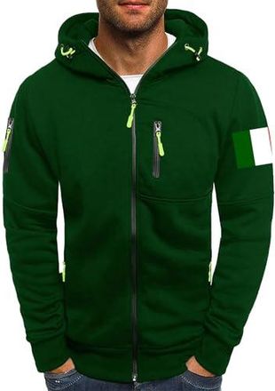 Generic Sweat à capuche de sport zippé pour hommes - Sweat à capuche à manches longues avec poches zippées Veste athlétique décontractée pour les entraînement