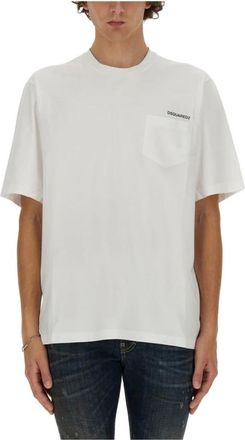 Dsquared2 Homme, Tops, Blanc, Taille: XL Cool Fit T-Shirt