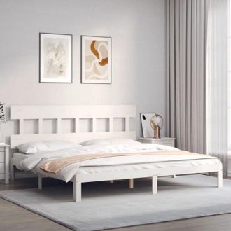 vidaXL Cadre de lit sans matelas blanc bois massif de pin vidaXL