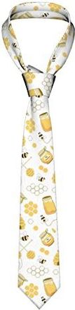 Generic Cravate Homme Abeille Mignonne Jaune Blanche Classique Men Tie Confortable Cravate Pour &Eacute;v&eacute;nements Affaires L&Eacute;cole