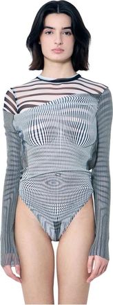 Jean Paul Gaultier Femme, Tops, Multicolore, Taille: 40 FR Body en Maille avec Drap&eacute;