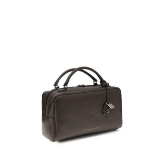 Brunello Cucinelli Womens Boston Explorer Top Handle Bag Brown Calf Leather Bos