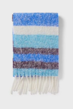 Gerard Darel Echarpe ray&eacute;e en laine alpaga m&eacute;lang&eacute;e - GRACY - Bleu ocean