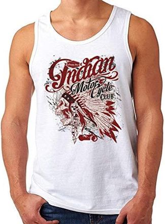 OM3 Indian-Motorcycle-Club D&eacute;bardeur | Homme | Cr&acirc;ne Chopper Moto | S &agrave; 4XL, Blanc., 4XL