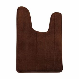 Generic Coral Velvet Tapis de sol antid&eacute;rapant en forme de U en coton &agrave; m&eacute;moire de forme de U pour salle de bain Tapis de toilette antid&eacute;rapant 20 x 24 cm Gra