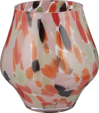 Butlers Windlicht Confetti farbenfrohes Konfetti-Design 18cm Glas Confetti | Teelichthalter mit lebendigen Farbeffekten | fr&ouml;hlicher Hingucker f&uuml;r den gedeckt