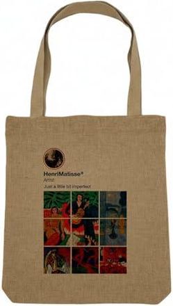 Fabulous Sac Shopping Tote Bag Aspect Lin - Henri Matisse R&eacute;seaux Sociaux Peinture Peintre - Sac de Courses Toile Epaisse 360g Beige Naturel Cabas Port&eacute; Epaule