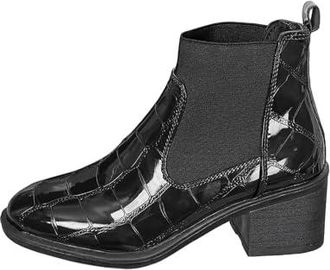 Generic Bottines Chelsea &agrave; bout rond pour femme - &Eacute;l&eacute;gantes - Style d&eacute;contract&eacute; - Classique - Talon &eacute;pais - Confortable - &Agrave; enfiler - Pour le bureau et le sho