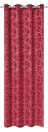 Home Fashion Home fashion Ösenschal Dekostoff Jacquardmusterung, Polyester, Rot, 245 x 140 cm