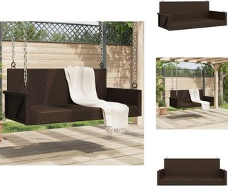 vidaXL Balancelle marron 119x56x48 cm résine tressée - Balancelle De Jardin - Chaise Suspendue - Fauteuil Extérieur - Mobilier De Jardin - Salon De Jardin