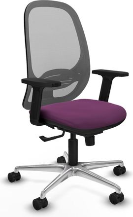 Piqueras y Crespo Cilanco Schreibtischstuhl mit 2D-Armlehnen, h&ouml;henverstellbare Lendenwirbelst&uuml;tze, ausgestattet mit 3 Positionen und Schneideschaum, Grau/Violett