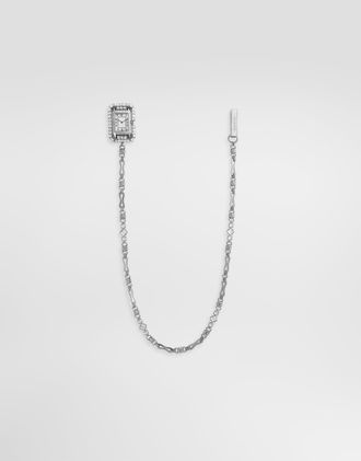 Dolce & Gabbana Uhrenbrosche Mit Strasssteinen - Mann Bijoux Silber Metall Pz