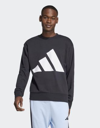adidas adidas Performance - Essentials - Sweat en tissu &eacute;ponge &agrave; grand logo - Noir et blanc