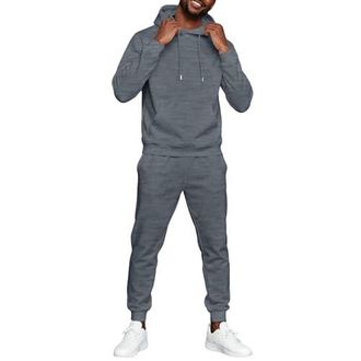 Generic Surv&ecirc;tement pour homme - Sweat &agrave; capuche et pantalon de jogging en coton m&eacute;lang&eacute; - Deux pi&egrave;ces - Surv&ecirc;tement de loisirs - Surv&ecirc;tement pour le quotidie