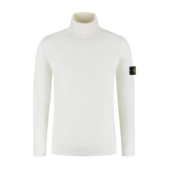 Stone Island Rollkragenpullover mit Rippstrickdetails - - Knitwear - Herren - Wei&szlig; - XL