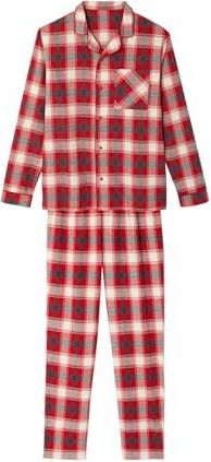 Vertbaudet Pyjama Homme Flanelle no&euml;l Capsule Famille Carreaux Rouge L