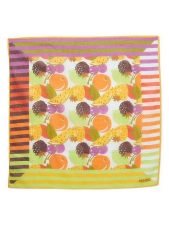 Kenzo écharpe en coton à imprimé graphique - Jaune