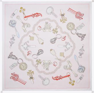 Tory Burch Damen Quadratisches Seidentuch mit Rassel-Print