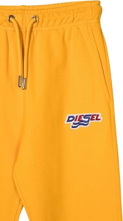 Diesel Logo-Accented Cotton Joggers - Yellow