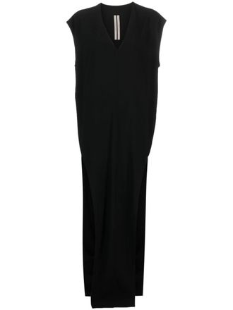 Rick Owens robe longue à col v - Noir
