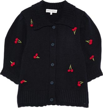 Stine Goya Embroidered-cherries Collared Cardigan