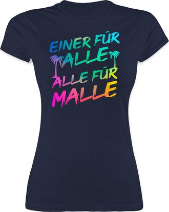 Shirtracer Shirt Damen - Urlaub - Einer f&uuml;r alle Alle f&uuml;r Malle I Mallorca Party I Malle f&uuml;r alle - XL - Navy Blau - Mallorca-t-Shirt t Reise Tshirt Outfit t-Shi
