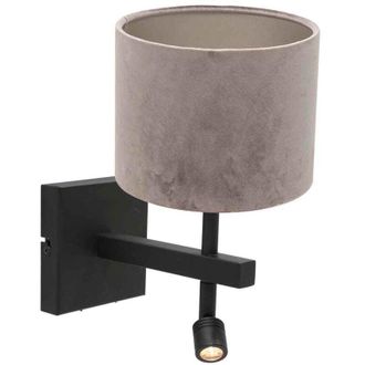 Steinhauer Steinhauer - Applique murale lampe de lecture lampe de lit lampe de chambre textile gris noir mat