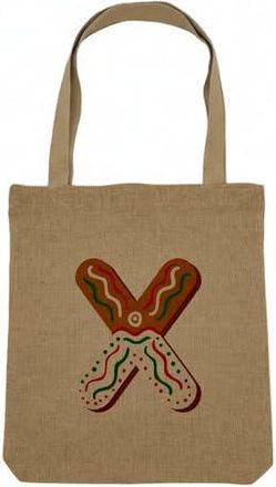 Fabulous Sac Shopping Tote Bag Aspect Lin - X Xavier Xiao Lettre Alphabet Pr&eacute;nom Noel Enfant - Sac de Courses Toile Epaisse 360g Beige Naturel Cabas Port&eacute; Epau