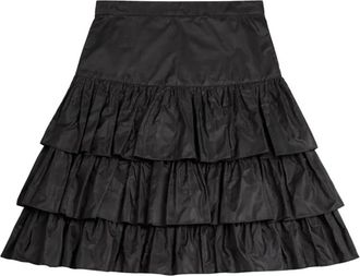 Valentino Garavani Femme, Jupes, Noir, Taille: 32 FR Jupe en taffetas &agrave; volants