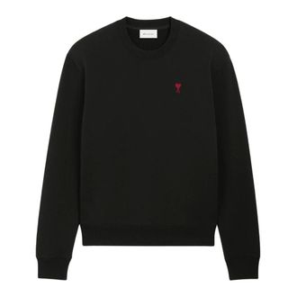 Ami Homme, Sweatshirts et sweats &agrave; capuche, Noir, Taille: S SweaT-shirt en Coton De Coeur