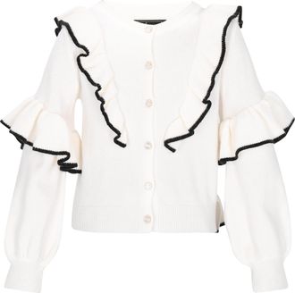 Faina Strickjacke Frauen wei&szlig;-schwarz