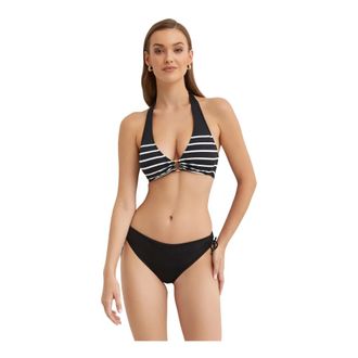 Ralph Lauren Femme, Maillots de bain, Noir, Taille: 42 FR Haut de bikini dos nu &agrave; rayures bretonnes
