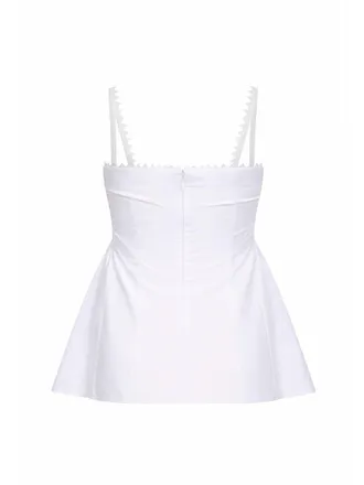 Jacquemus Womens Peplum Camisole Top White Cotton