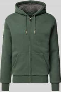 Superdry Regular Fit Sweatjacke mit geteilter K&auml;nguru-Tasche Modell Borg