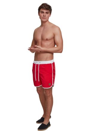 Urban Classics Herren Badehose Retro Swimshorts, Retro Badehose für Männer, mit Kordelzug, erhältlich in vielen Farben, Größen XS-5XL