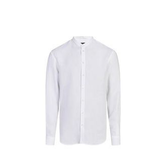 Emporio Armani Chemise &agrave; col officier en pur lin