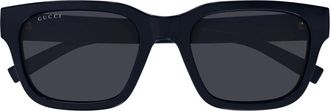 Gucci Eckige Sonnenbrille - - Accessories - unisex - Blau - 55 MM